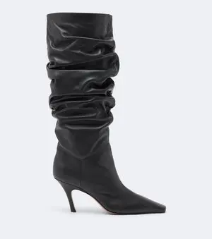 Amina Muaddi Jamie Leather Knee-high Boots