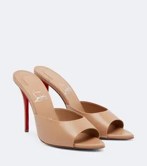 CHRISTIAN LOUBOUTIN Miss Z Leather Mules - Beige