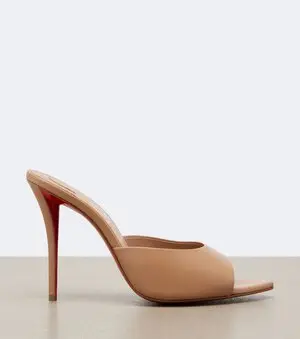 CHRISTIAN LOUBOUTIN Miss Z Leather Mules - Beige