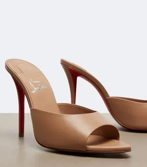 CHRISTIAN LOUBOUTIN Miss Z Leather Mules - Beige
