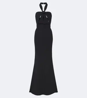 Elie Saab Crêpe Halterneck Gown - Black