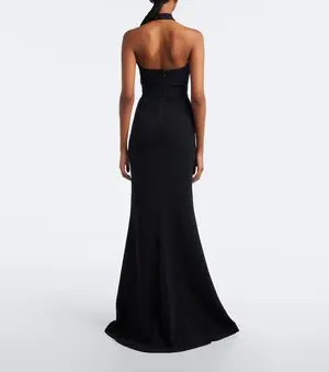 Elie Saab Crêpe Halterneck Gown - Black