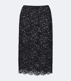 DÔEN Nandette Sheer Lace Midi Skirt - Black