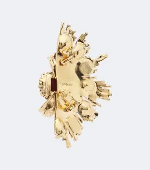 Saint Laurent Sunrise Embellished Clip-on Earrings