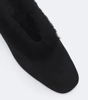 AeydĒ Delia Shearling-lined Suede Ballet Flats - Black