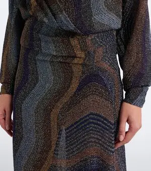 Missoni Draped Printed Lamé Gown