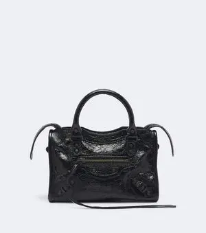 Balenciaga Le City Nano Leather Top-handle Bag - Black