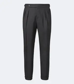 Brunello Cucinelli Silk Tuxedo Pants - Grey