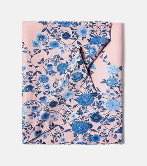 La DoubleJ Botticelli Large Floral Linen Tablecloth - Blue