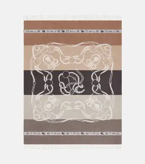 Etro Fringe-trimmed Wool Jacquard Throw