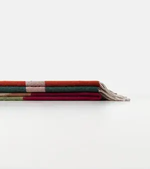 Etro Fringe-trimmed Wool Jacquard Throw - Red