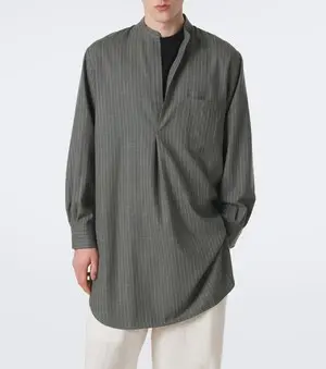 STOFFA Stòffa Chalk Stripe Wool Shirt