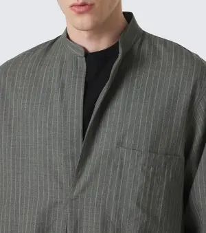 STOFFA Stòffa Chalk Stripe Wool Shirt