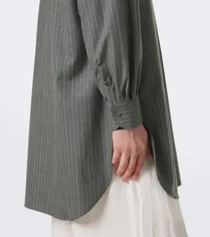 STOFFA Stòffa Chalk Stripe Wool Shirt