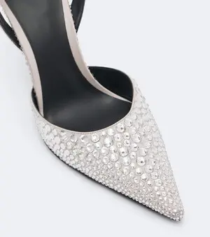 Balmain Crystal-embellished Slingback Pumps