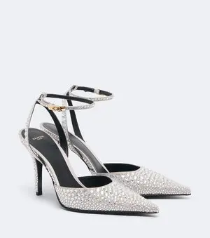 Balmain Crystal-embellished Slingback Pumps - Silver
