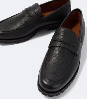 Zegna Pioggia Leather Loafers
