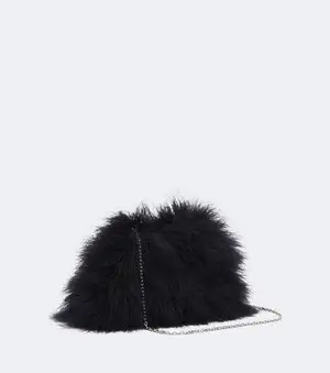 Amina Muaddi Camelia Embellished Feather Clutch