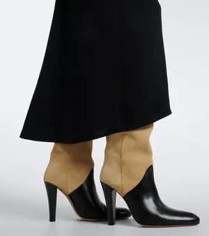 JUDE Edita Leather And Suede Knee-high Boots