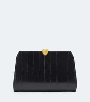 Nour Hammour Lou Eel Leather Clutch - Black