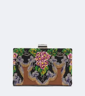 Valentino Garavani Berthe Embellished Jacquard Clutch