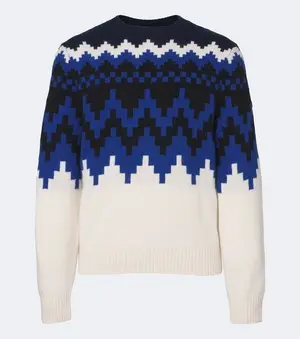Canada Goose Eri Intarsia Wool And Alpaca Sweater - Blue