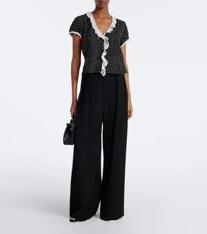 DÔEN Orella Polka-dot Cotton Voile Top - Black