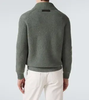 Zegna Waffle-knit Cashmere And Wool Cardigan