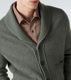Zegna Waffle-knit Cashmere And Wool Cardigan