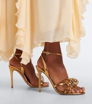 GIANVITO ROSSI Mirrored Leather Sandals