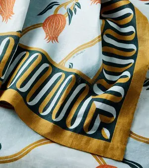La DoubleJ Melograno Large Printed Linen Tablecloth
