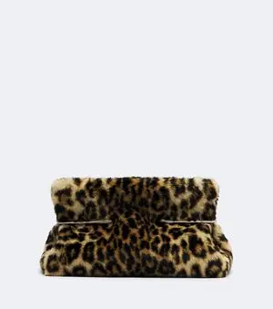Givenchy Pinch Soft Leopard-print Clutch - Beige