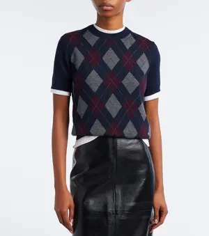 Tory Burch Argyle Wool Sweater