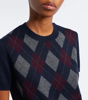 Tory Burch Argyle Wool Sweater