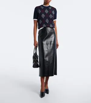 Tory Burch Argyle Wool Sweater
