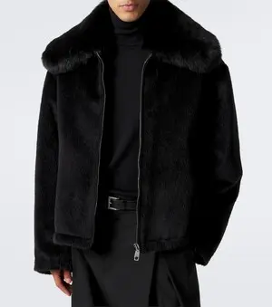 Dolce & Gabbana Shearling-trimmed Alpaca And Wool Jacket