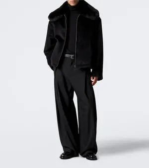 Dolce & Gabbana Shearling-trimmed Alpaca And Wool Jacket