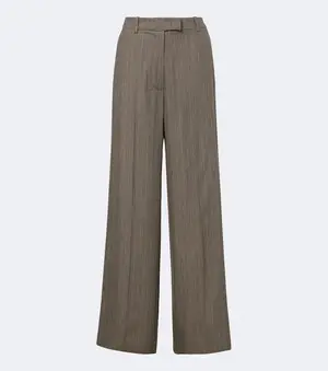 THE FRANKIE SHOP Brickell Pinstripe Wide-leg Pants
