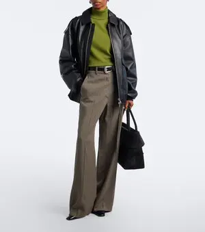 THE FRANKIE SHOP Brickell Pinstripe Wide-leg Pants
