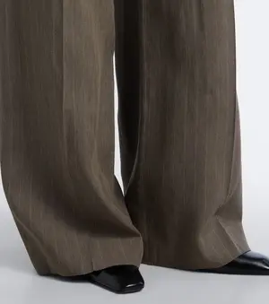 THE FRANKIE SHOP Brickell Pinstripe Wide-leg Pants