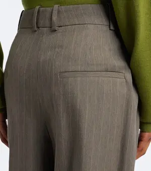 THE FRANKIE SHOP Brickell Pinstripe Wide-leg Pants
