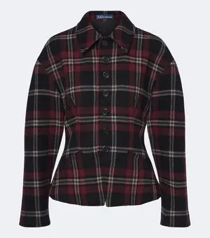 Polo Ralph Lauren Plaid Wool-blend Tweed Jacket - Red