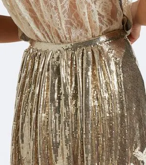 Rabanne Lace-trimmed Chainmail Miniskirt