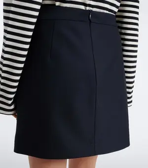 Plan C Embellished Wool-blend Gabardine Miniskirt