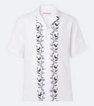 Orlebar Brown Maitan Embroidered Linen Shirt