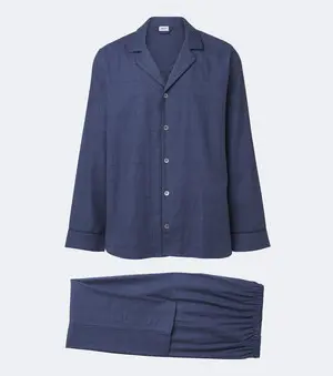Zimmerli Prince Of Wales Cotton And Wool Pajamas - Blue