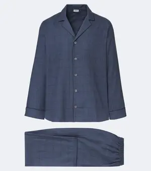 Zimmerli Prince Of Wales Cotton And Wool Pajamas - Blue