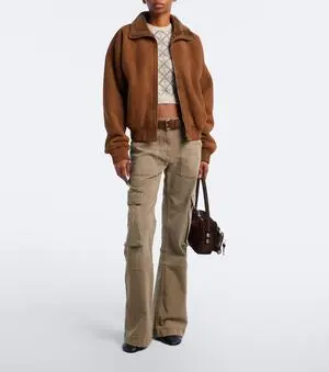 Acne Studios Shearling-lined Suede Bomber Jacket
