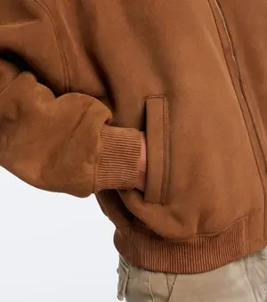 Acne Studios Shearling-lined Suede Bomber Jacket - Brown