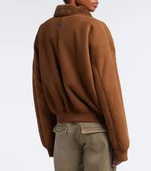 Acne Studios Shearling-lined Suede Bomber Jacket - Brown